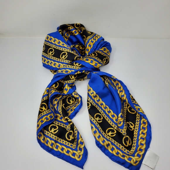 St. John | Accessories | St John Vintage Bright Blue Silk Scarf Large ...